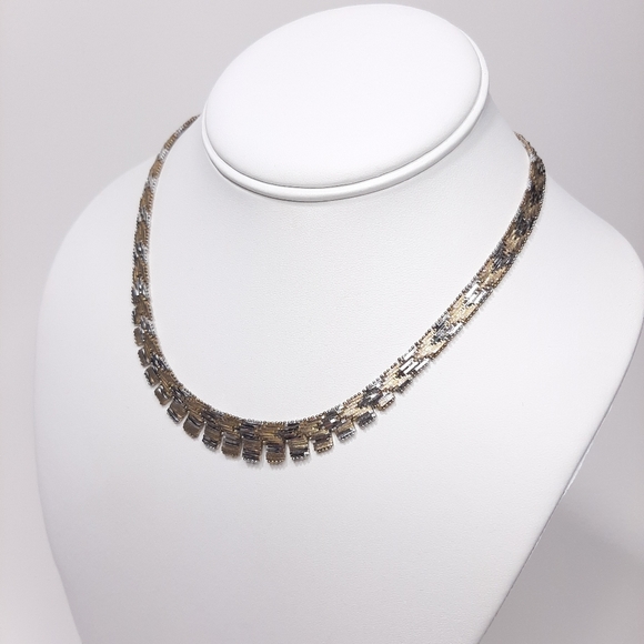 Riccio | Jewelry | Vintage Riccio 925 Chevron Silver And Gold Necklace ...